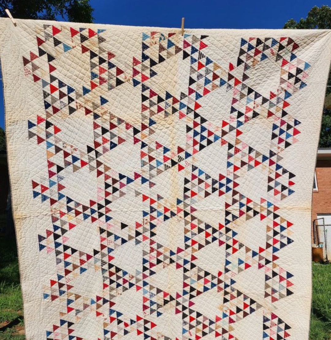 1876 Duck and Duckling Antique Quilt, Hand Stitched, Sewn, Bound ...