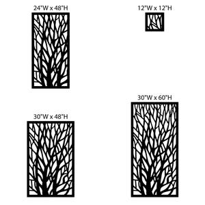 Modern Tree Branch Metal Panel, Organic Privacy Screen, Garden Fence ...