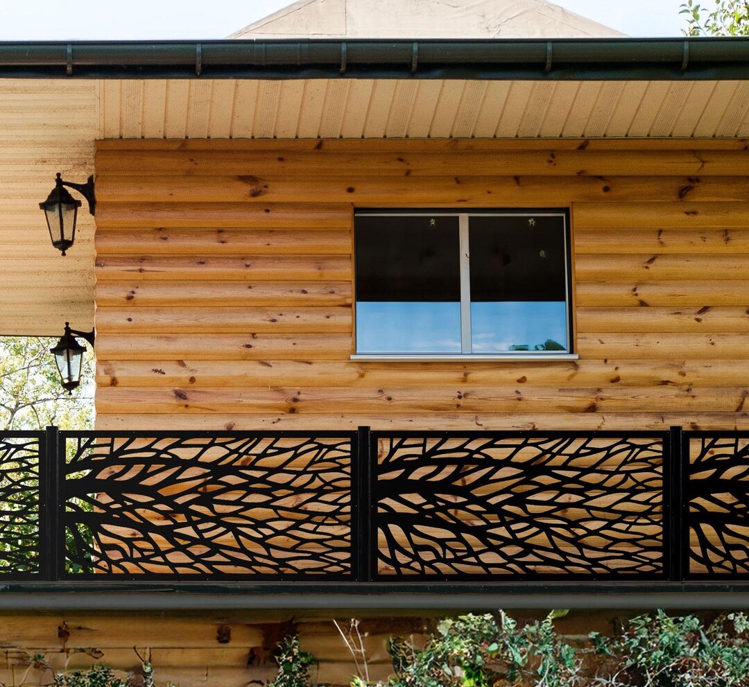 Elegant Tree Branch Garden Privacy Screen, Metal Outdoor Wall Art ...