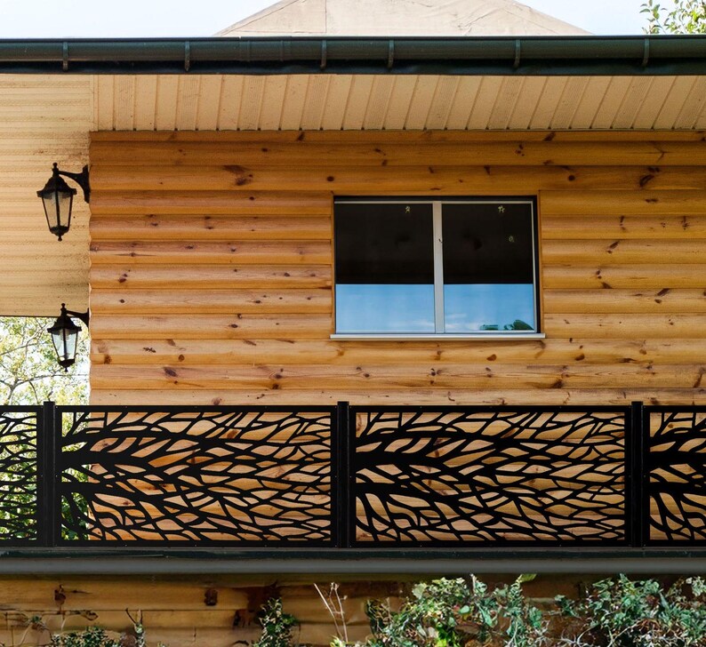 Elegant Tree Branch Garden Privacy Screen, Metal Outdoor Wall Art ...