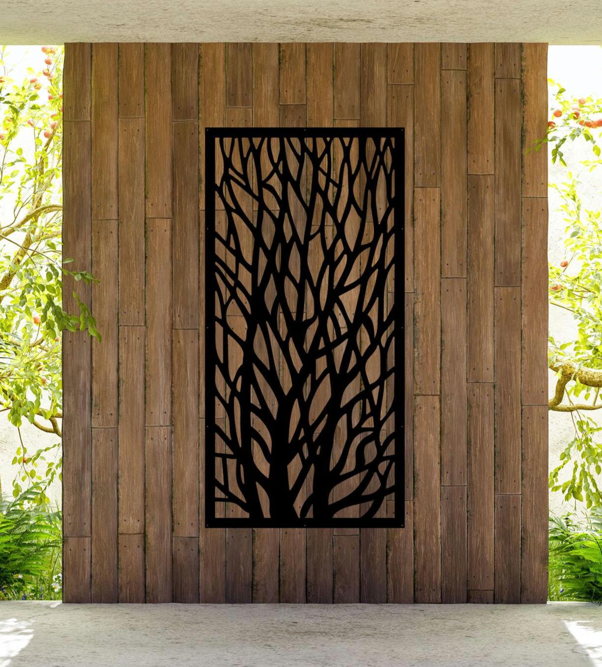 Aluminum Tree Branch Decor Panel, Metal Privacy Screen Indoor, Outdoor ...