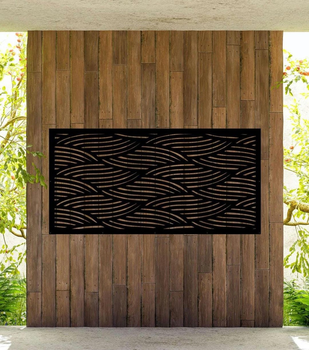 Metal Garden Art Panels, Mid-century Privacy Screens, Outdoor Divider ...
