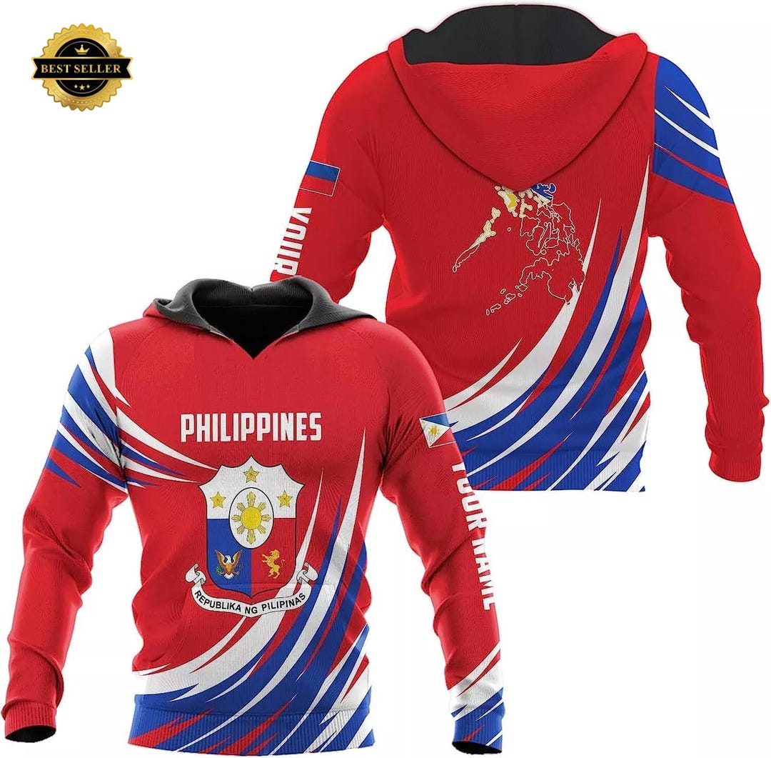 Personalized Philippines Hoodie Filipino Hoodie Philippines Flag Hoodie ...