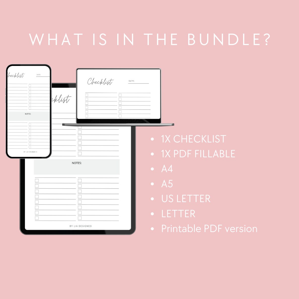 Checklist/notes Template Printable & Fillable, Simple Checklist ...