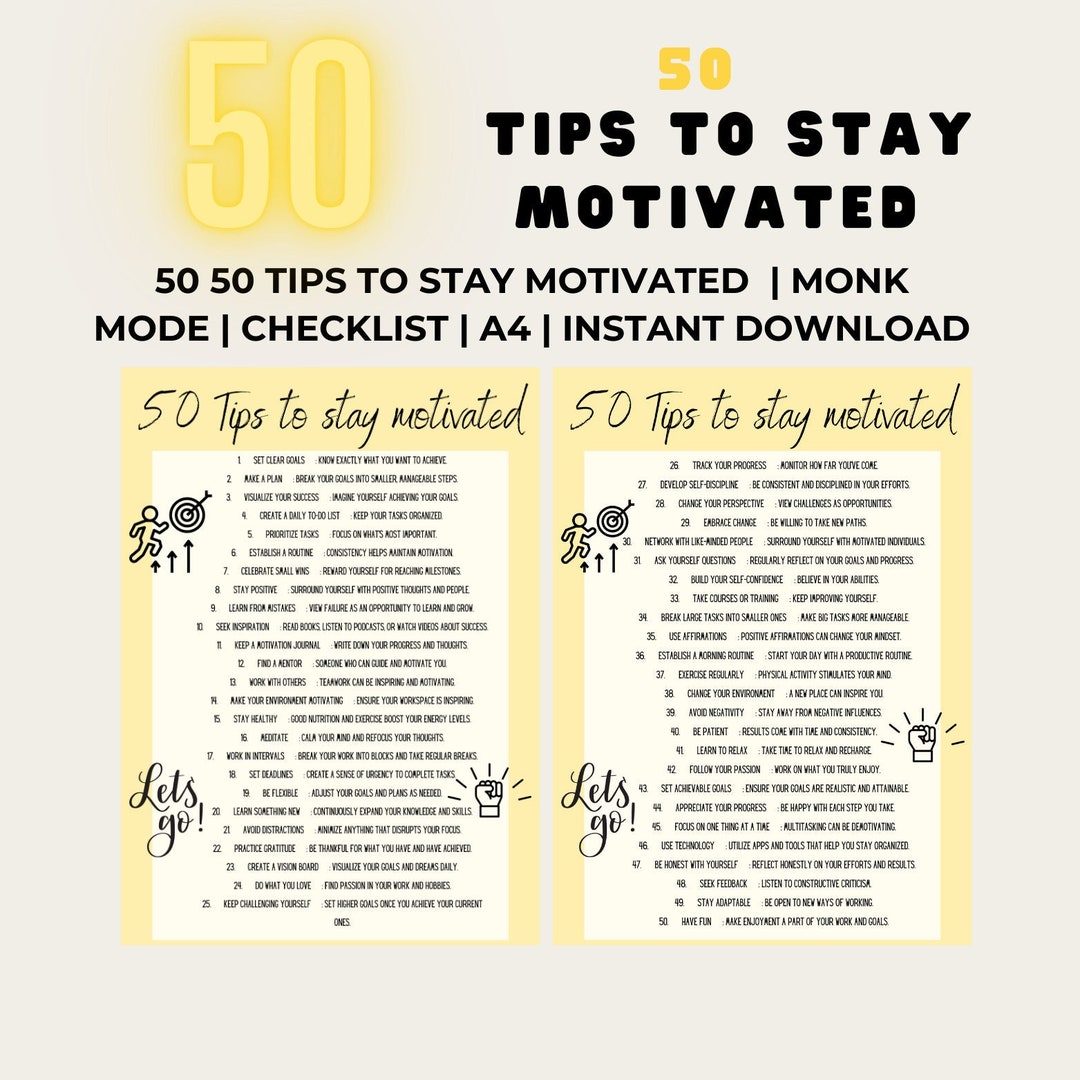 50 TIPS TO STAY Motivated: Mindset, Goals, Motivation Motivation Tips ...