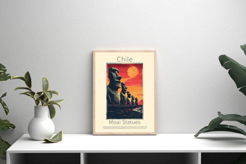 Easter Island, Maoi Statues, Chile, Poster, Wall Art, Digital Print ...