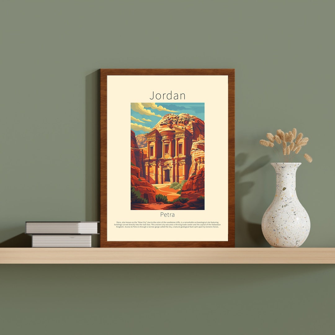 Vintage Petra Travel Poster, Petra Souvenir Digital Download for ...