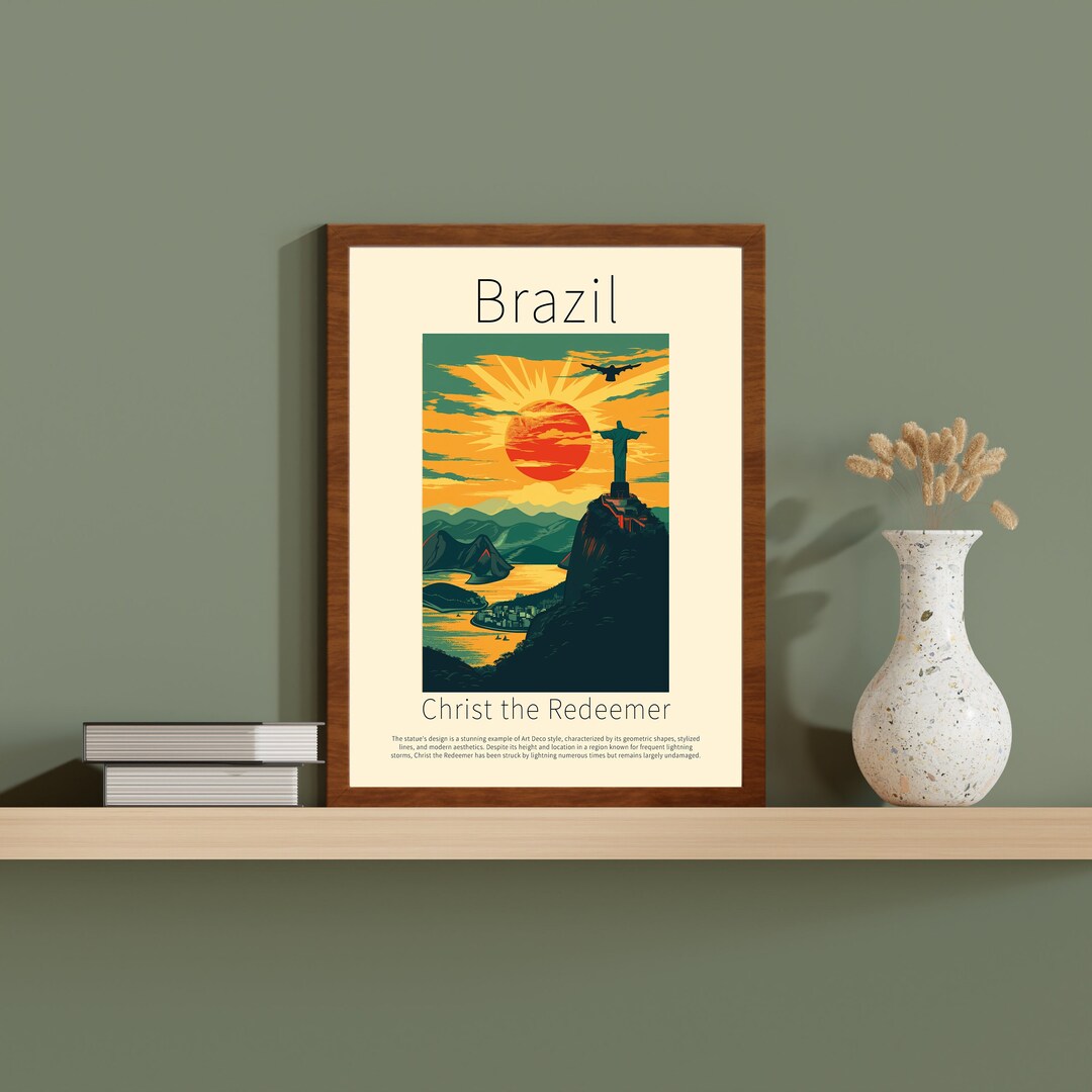 Christ the Redeemer Poster, Christ the Redeemer Brazil Print, Travel ...
