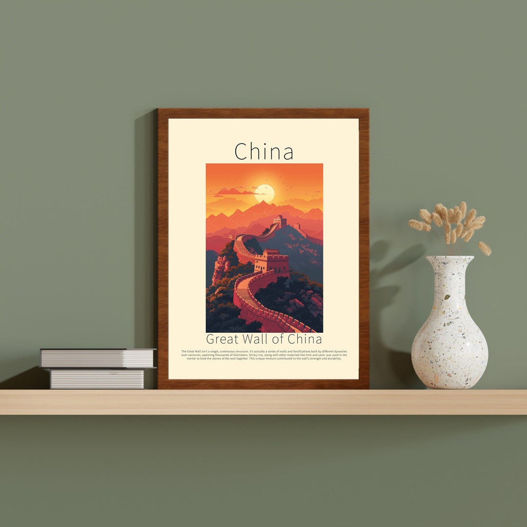 Great Wall of China, Poster, Travel Poster, Wall Art, Digital Print ...