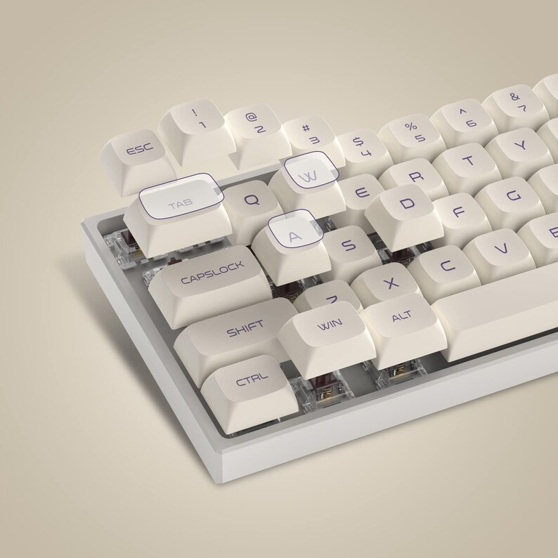 Milky White Keycap Set,134key Pbt Keycaps Dye-sublimation Xda Profile ...