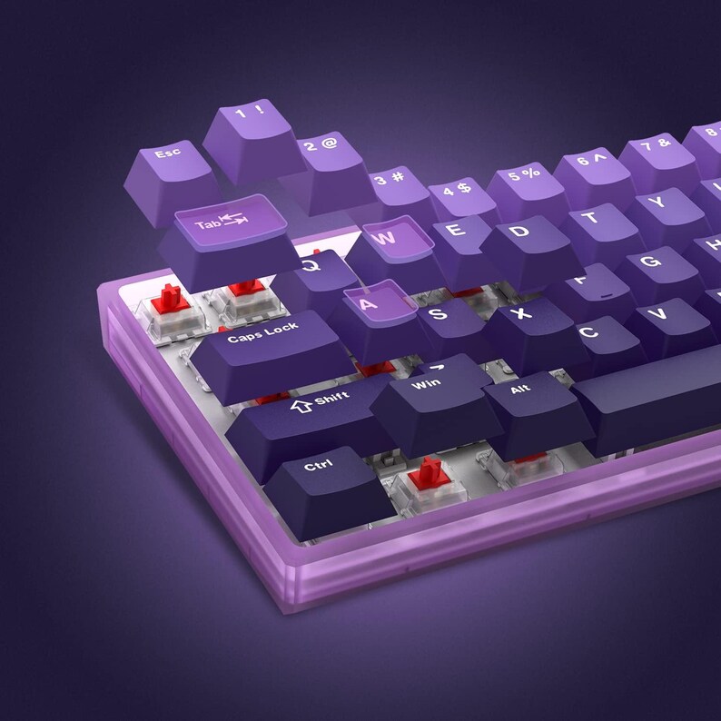 Keycaps, Cherry Profile Keycaps 75 Percent,keycaps,gradient Purple Full ...