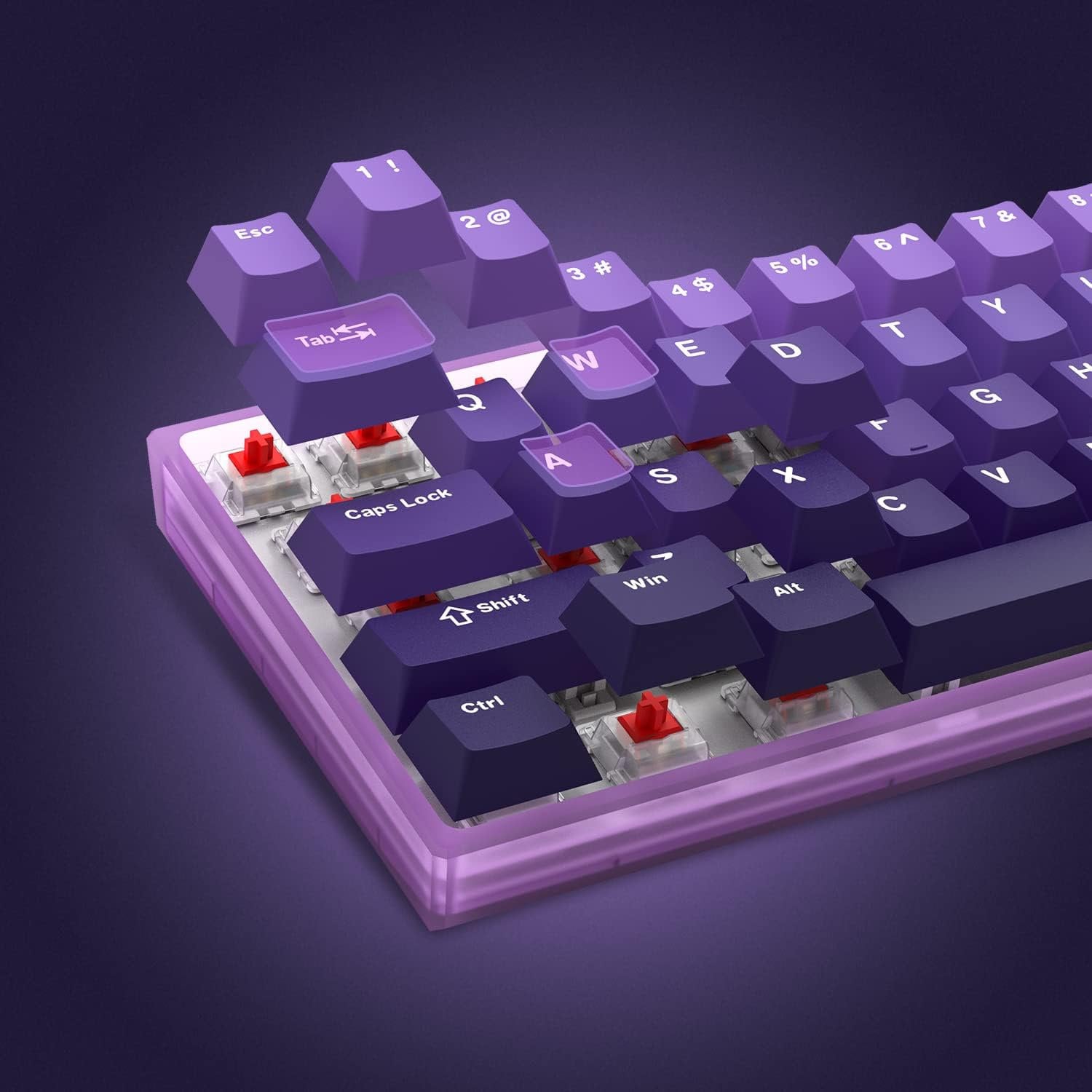 Keycaps, Cherry Profile Keycaps 75 Percent,keycaps,gradient Purple Full ...
