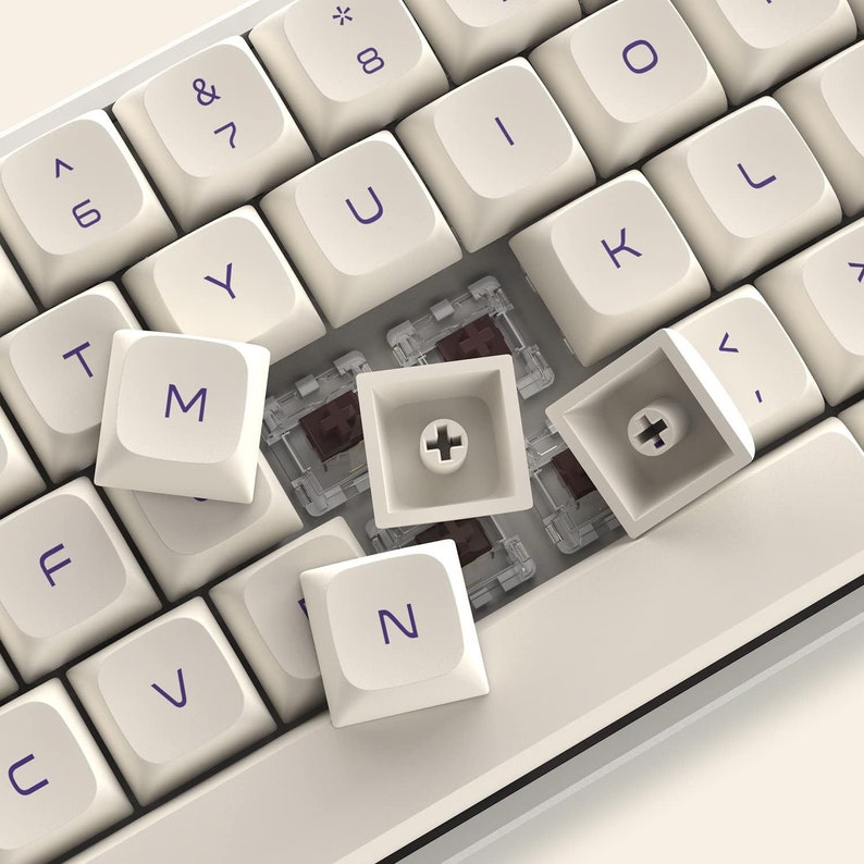 Milky White Keycap Set,134key Pbt Keycaps Dye-sublimation Xda Profile ...