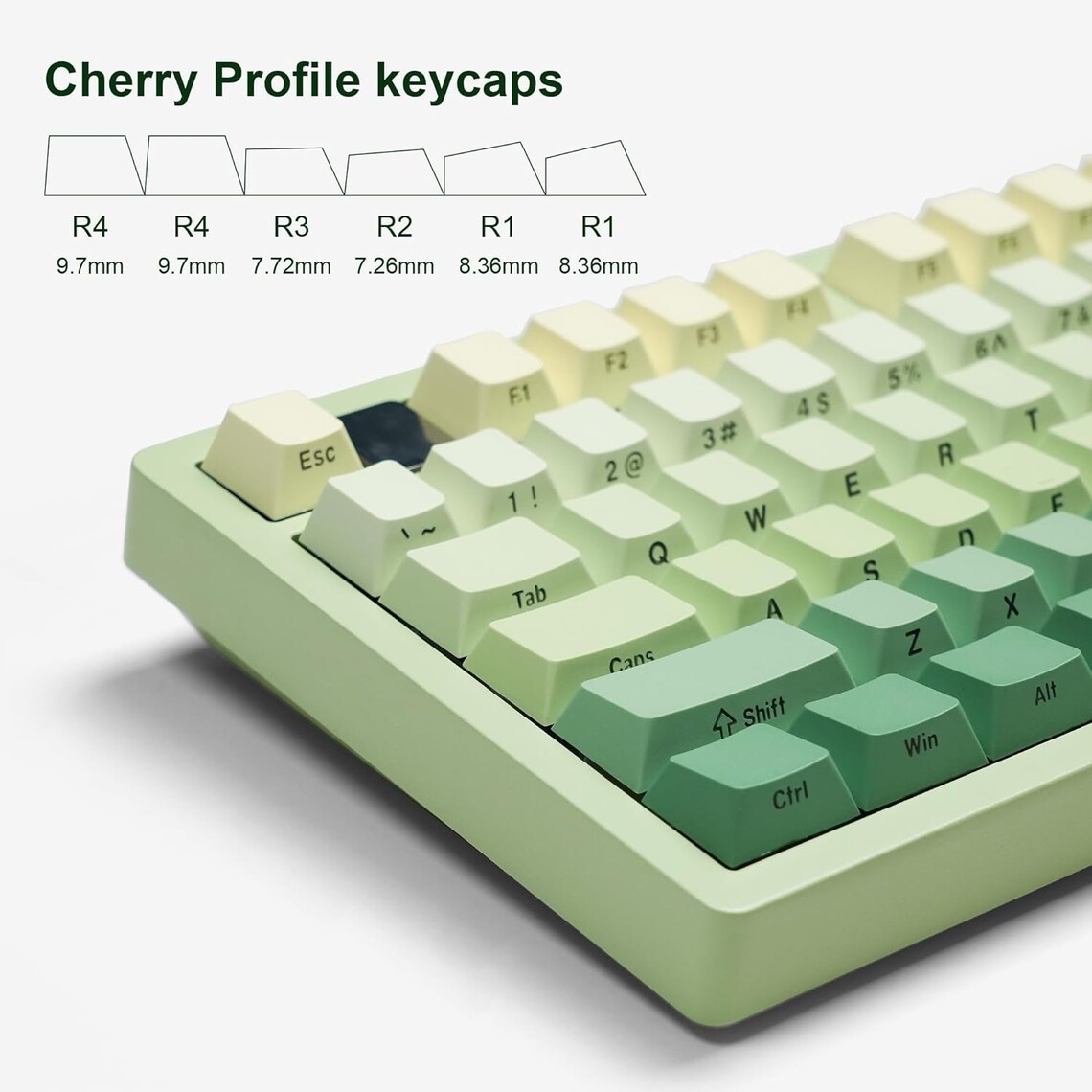 Keycaps,keycap 75 Percent,gradient Matcha Keycaps, Cherry Profile ...