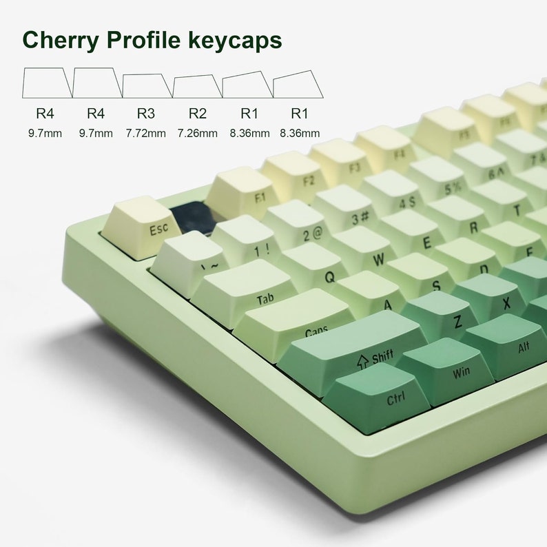 Keycaps,keycap 75 Percent,gradient Matcha Keycaps, Cherry Profile ...