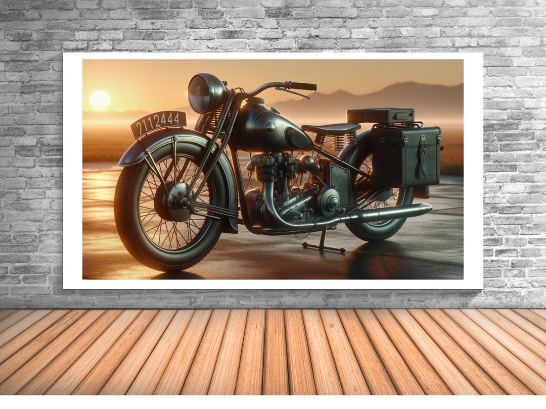 Retro Motorcycle Print Motorcycle Wall Art Motorcycle Poster - Etsy