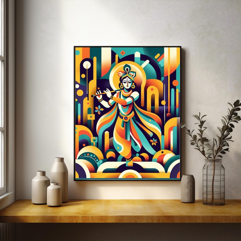 Lord Krishna Modern Art - Etsy