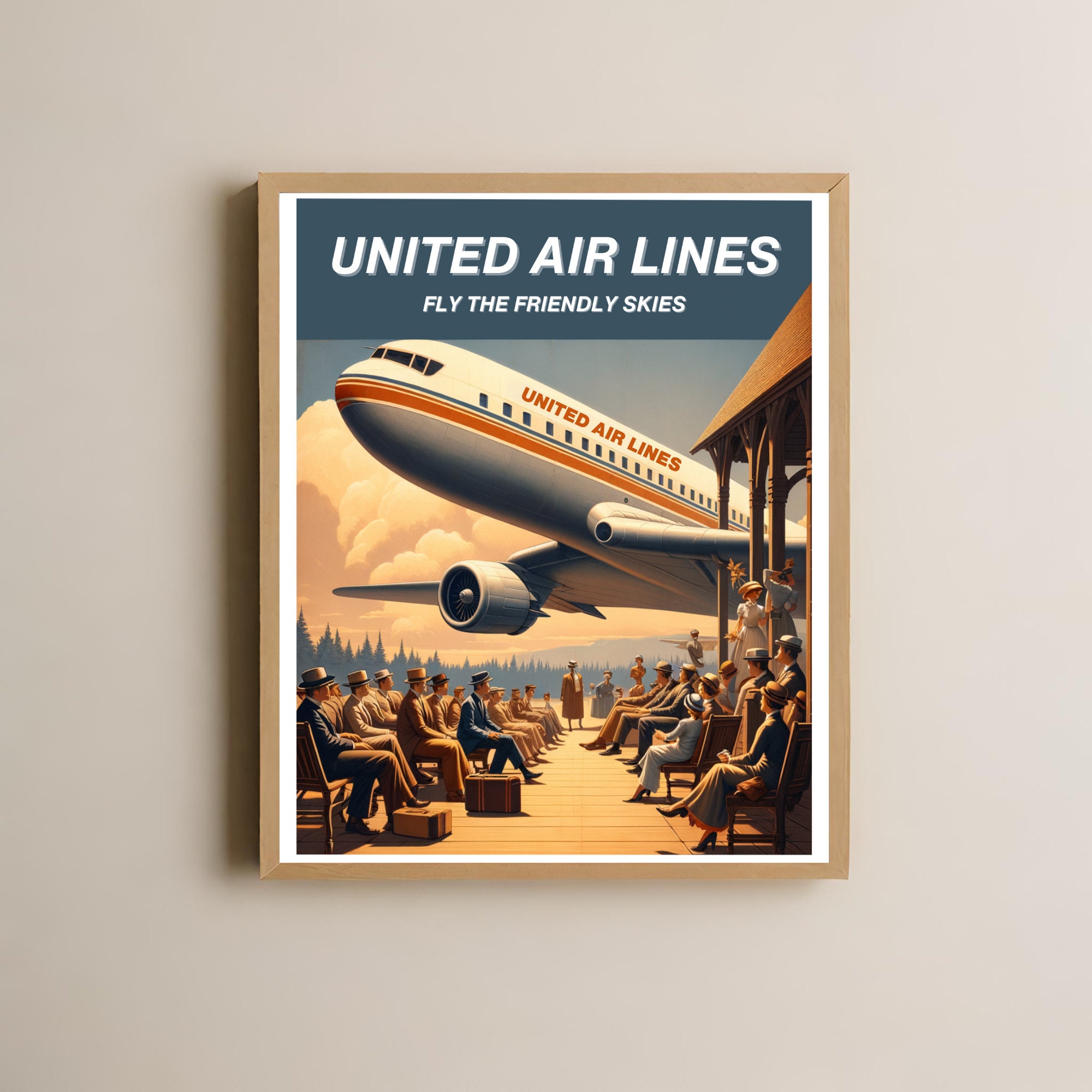 United Airlines Travel Poster - Etsy