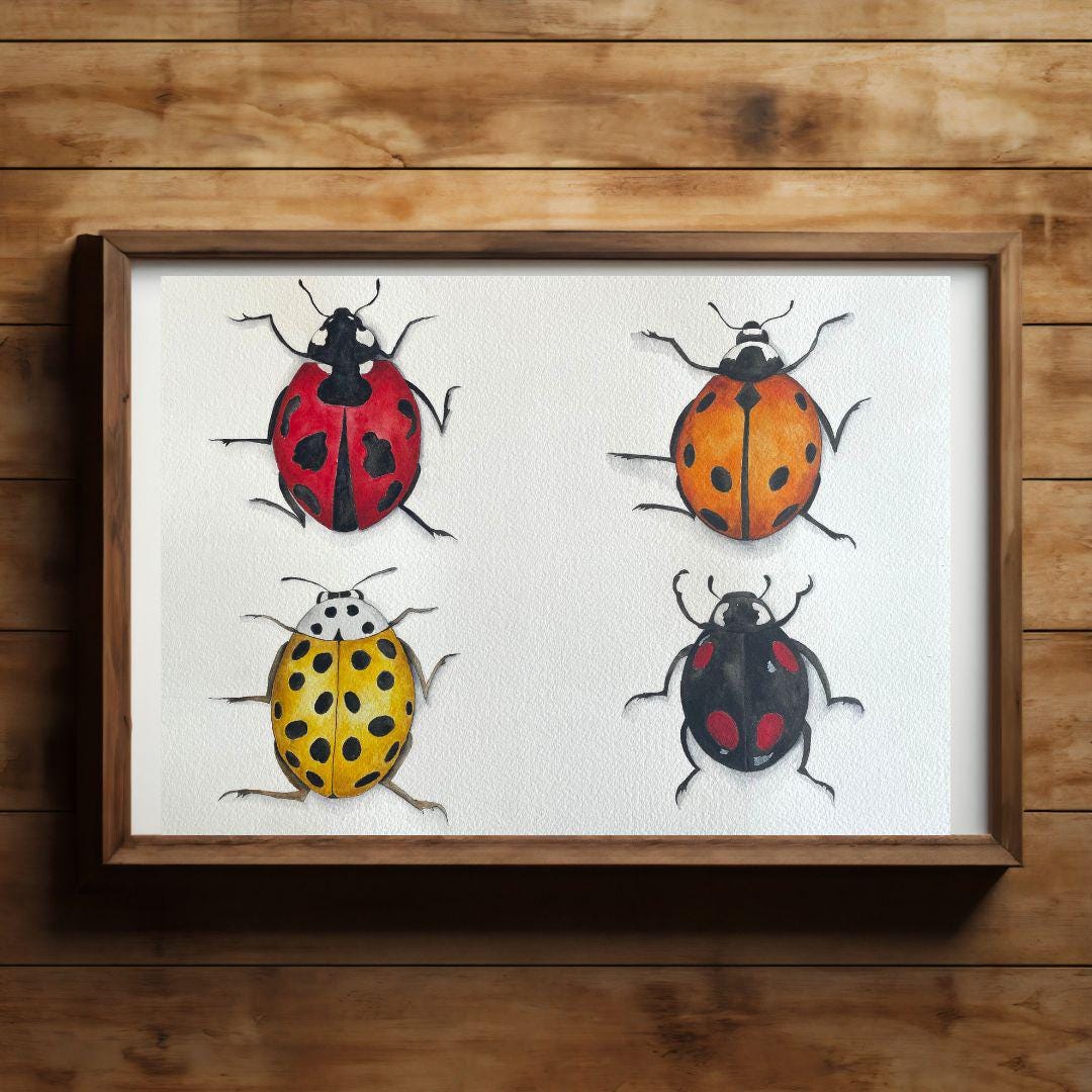 Ladybug Print | Ladybug Print Nursery Decor | Ladybug Watercolor Print ...