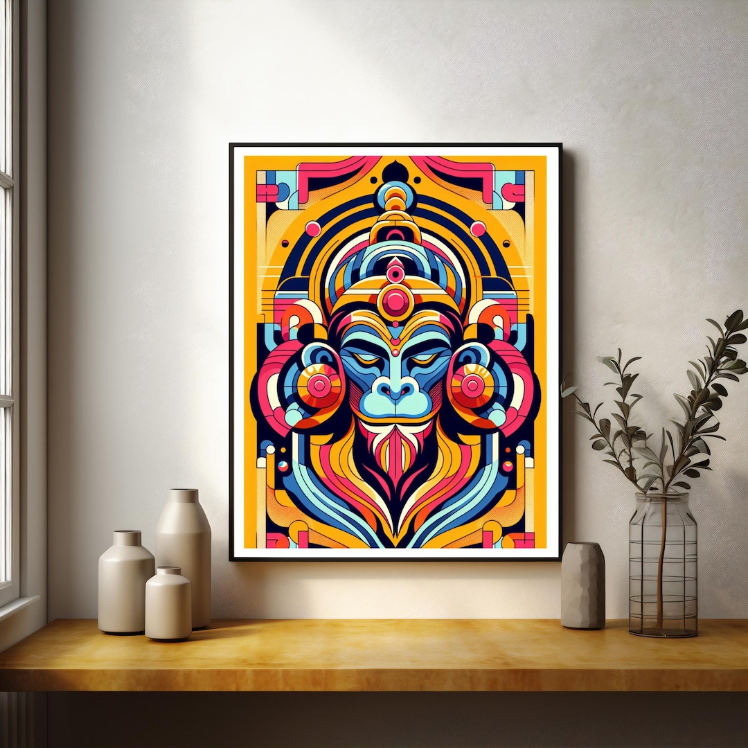 Hanuman Art Print | Modern Indian Art - Etsy