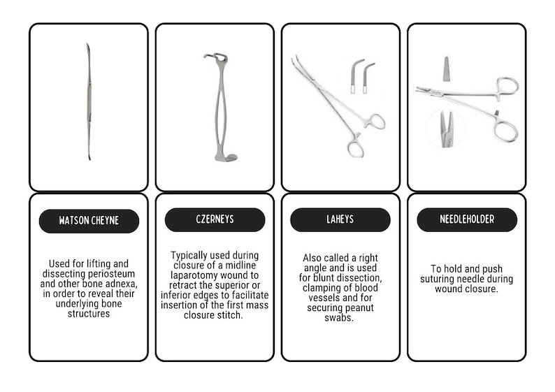 Basic Surgical Instruments Flashcards PDF File - Etsy