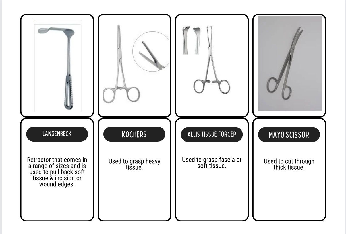 Basic Surgical Instruments Flashcards PDF File - Etsy