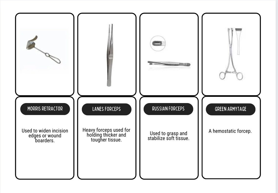 Basic Surgical Instruments Flashcards PDF File - Etsy