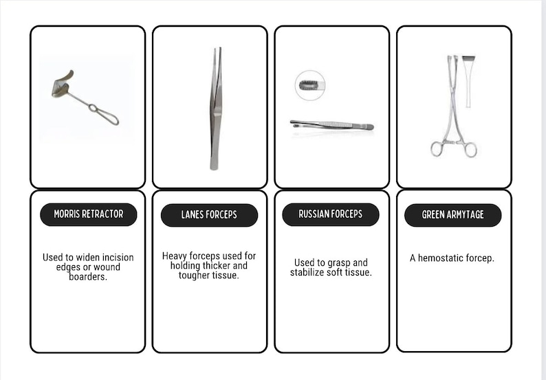 Basic Surgical Instruments Flashcards PDF File - Etsy
