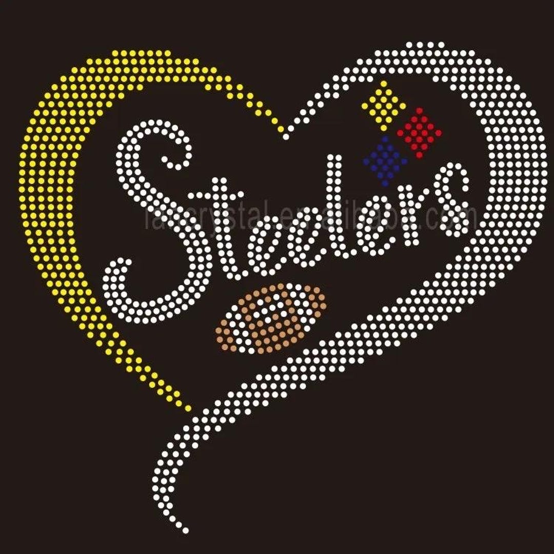 STEELERS Football Logo Rhinestone Motif Heat Press Crystal Iron on ...