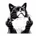 Middle Finger Cat Angry Cat Offensive Cat Clipart Sublimation Large ...
