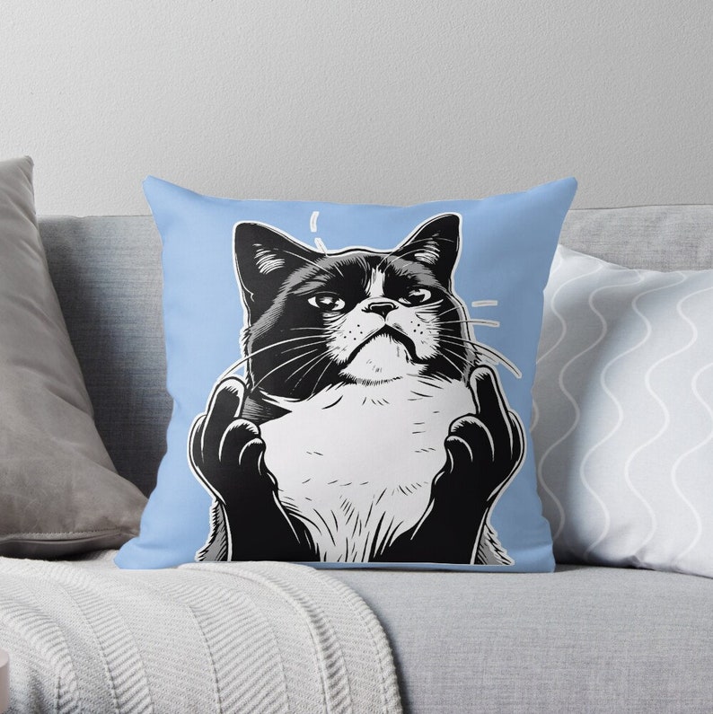 Middle Finger Cat Angry Cat Offensive Cat Clipart Sublimation Large ...