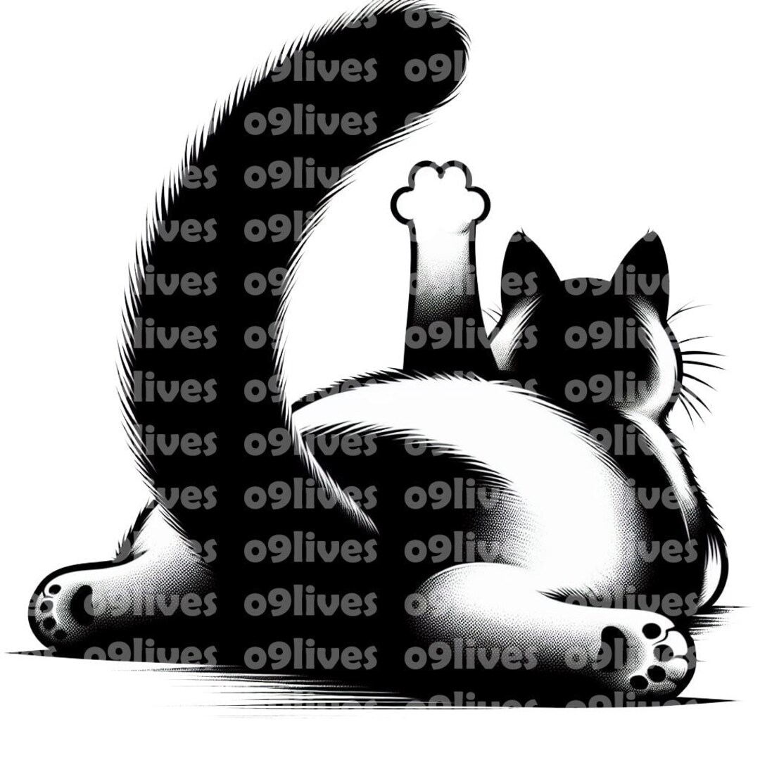 Funny Lazy Cat Drawing Cat Meme Unmotivated Cat Weak Stretch Procrastinating Cat Minimum Effort ...