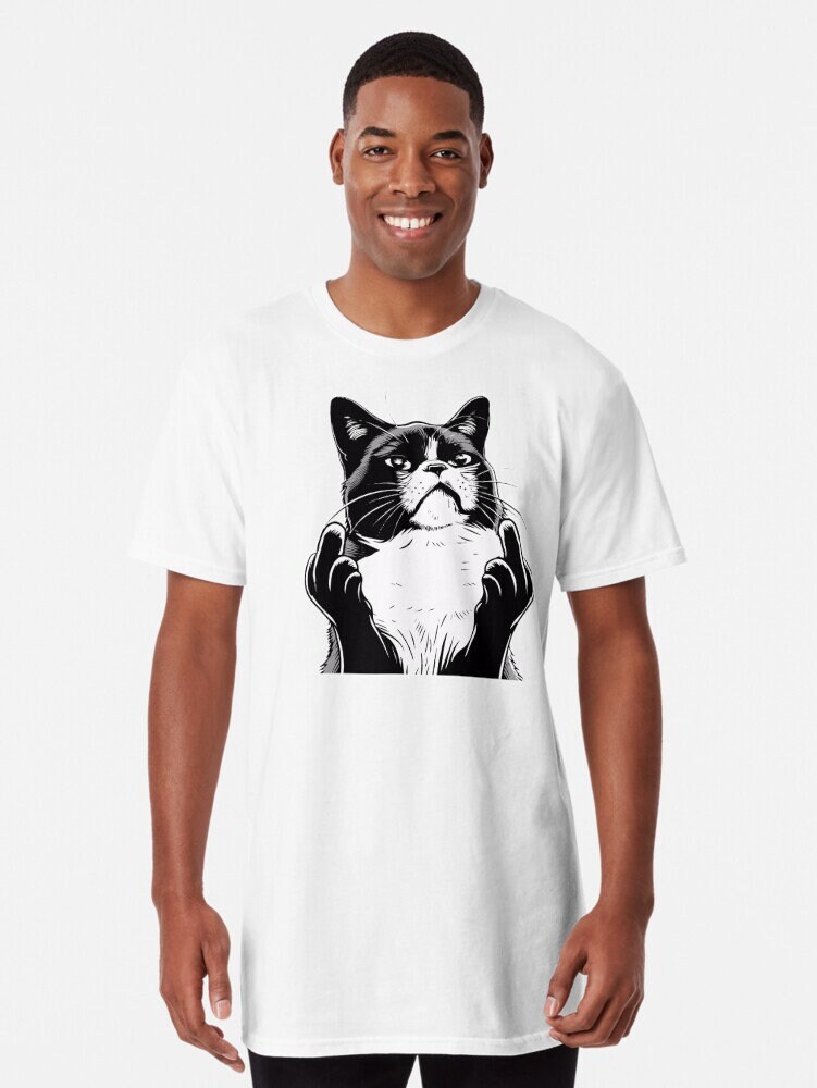 Middle Finger Cat Angry Cat Offensive Cat Clipart Sublimation Large ...