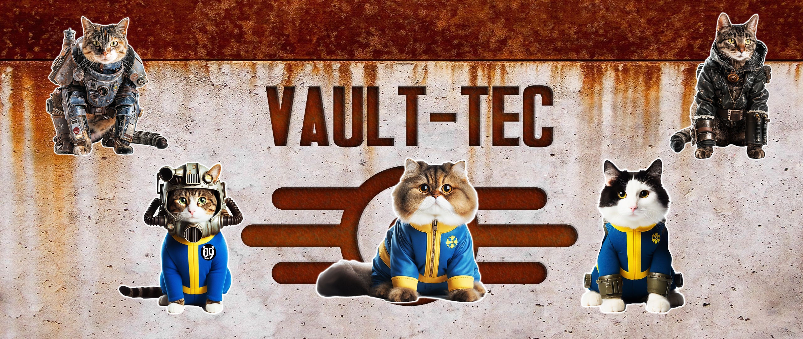 Fallout Cat Power Armor Cat Vault Cat Post Apocalyptic Cat Collection 2 ...