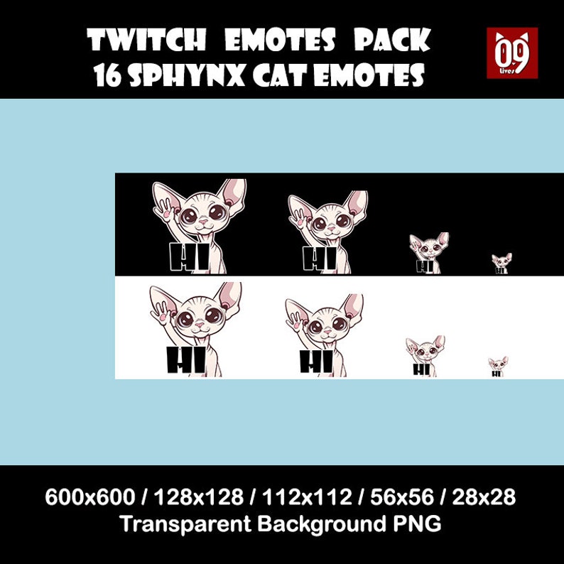 Sphynx Cat Custom Emotes Bundle Twitch Discord Stickers Youtube Emotes ...