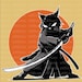 Ronin Cat Samurai Shinobi Cat Katana Sword Manga Cat Vector Clipart ...