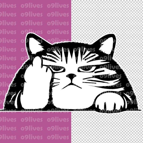 Middle Finger Cat - Etsy