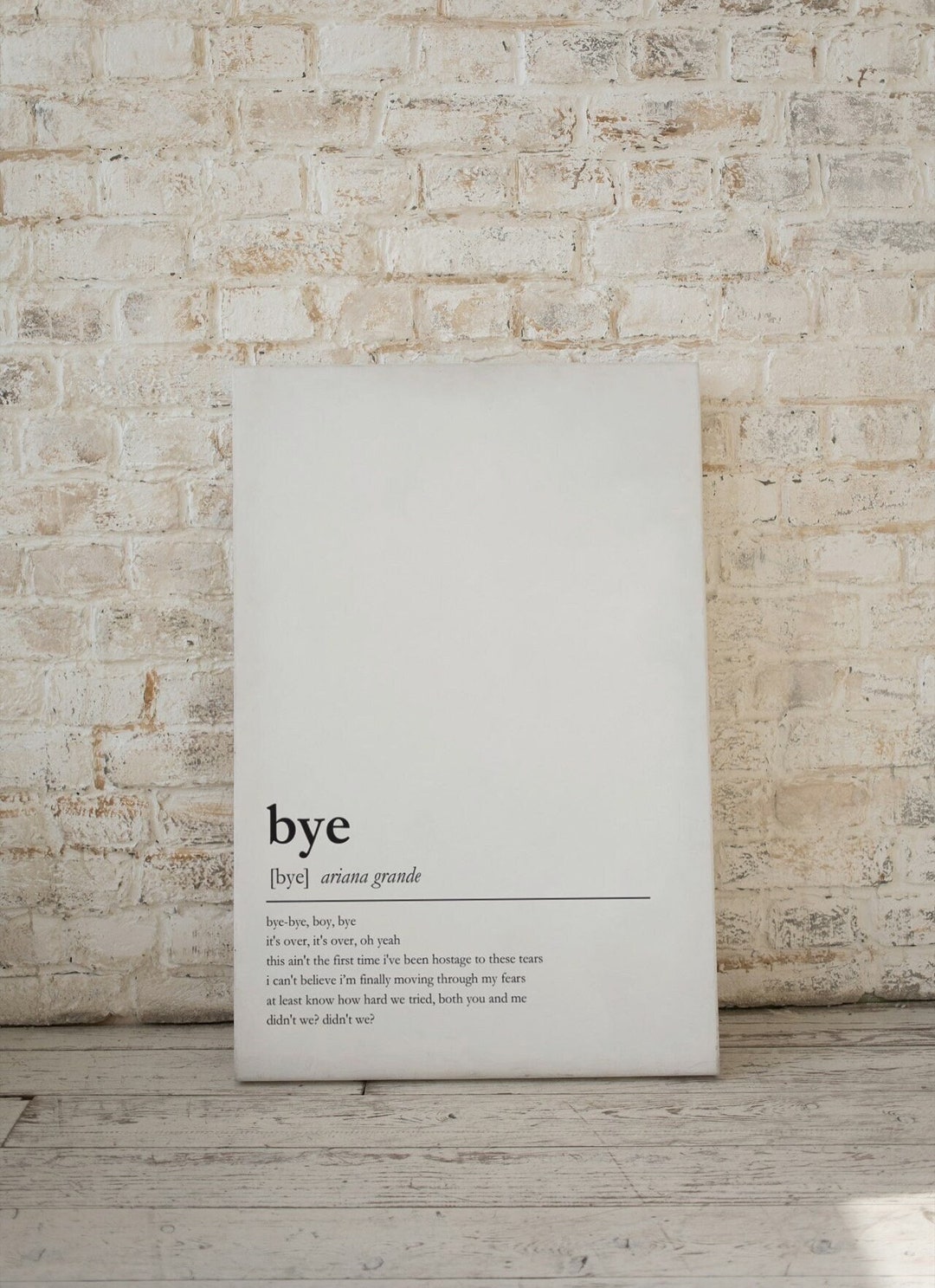 Ariana Grande Poster, Bye Poster, Bye Lyrics Poster, Eternal Sunshine ...