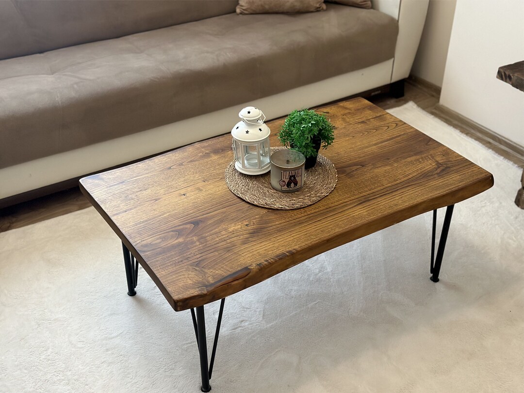 Chestnut Wood Coffee Table, Colored Varnished Surface, Square and ...