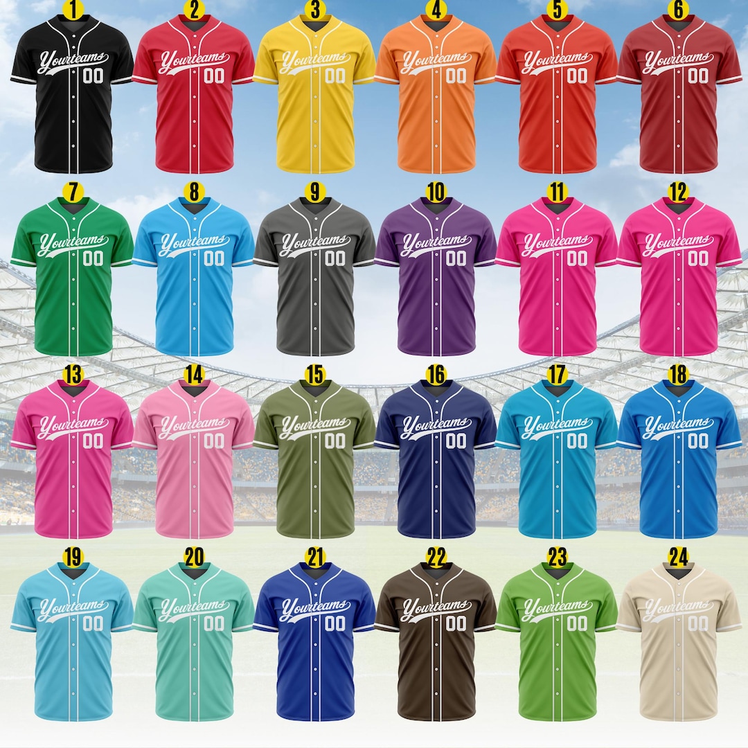 Personalized Team Name and Number Baseball Jersey,custom Baseball ...
