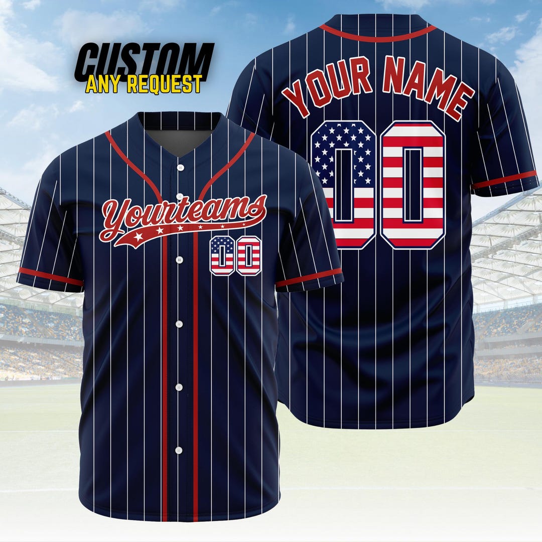Custom Team Name and Number USA Baseball Jersey,custom 4th of July ...