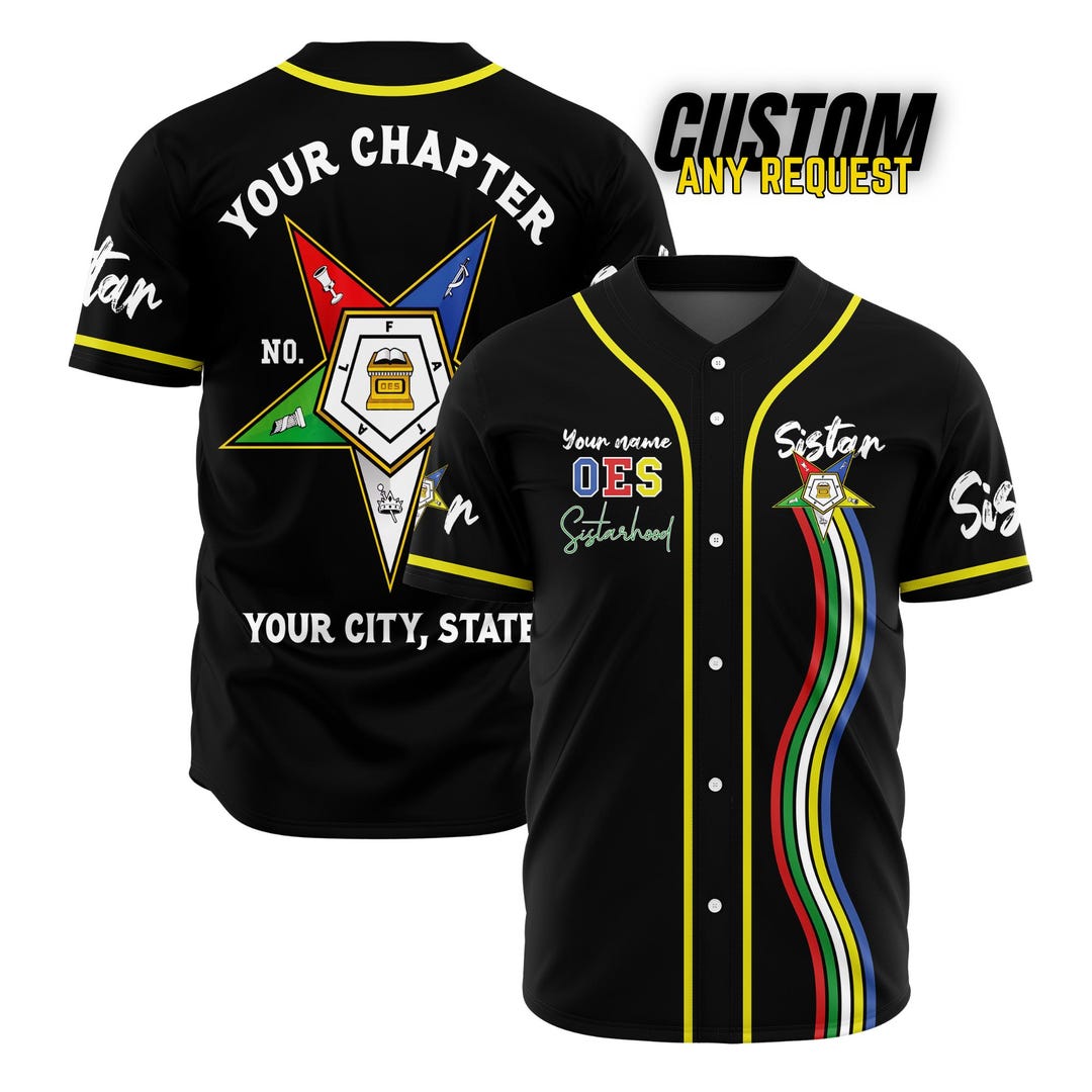Customize Order of the Eastern Star OES Pentagon Down AF&AM Baseball ...
