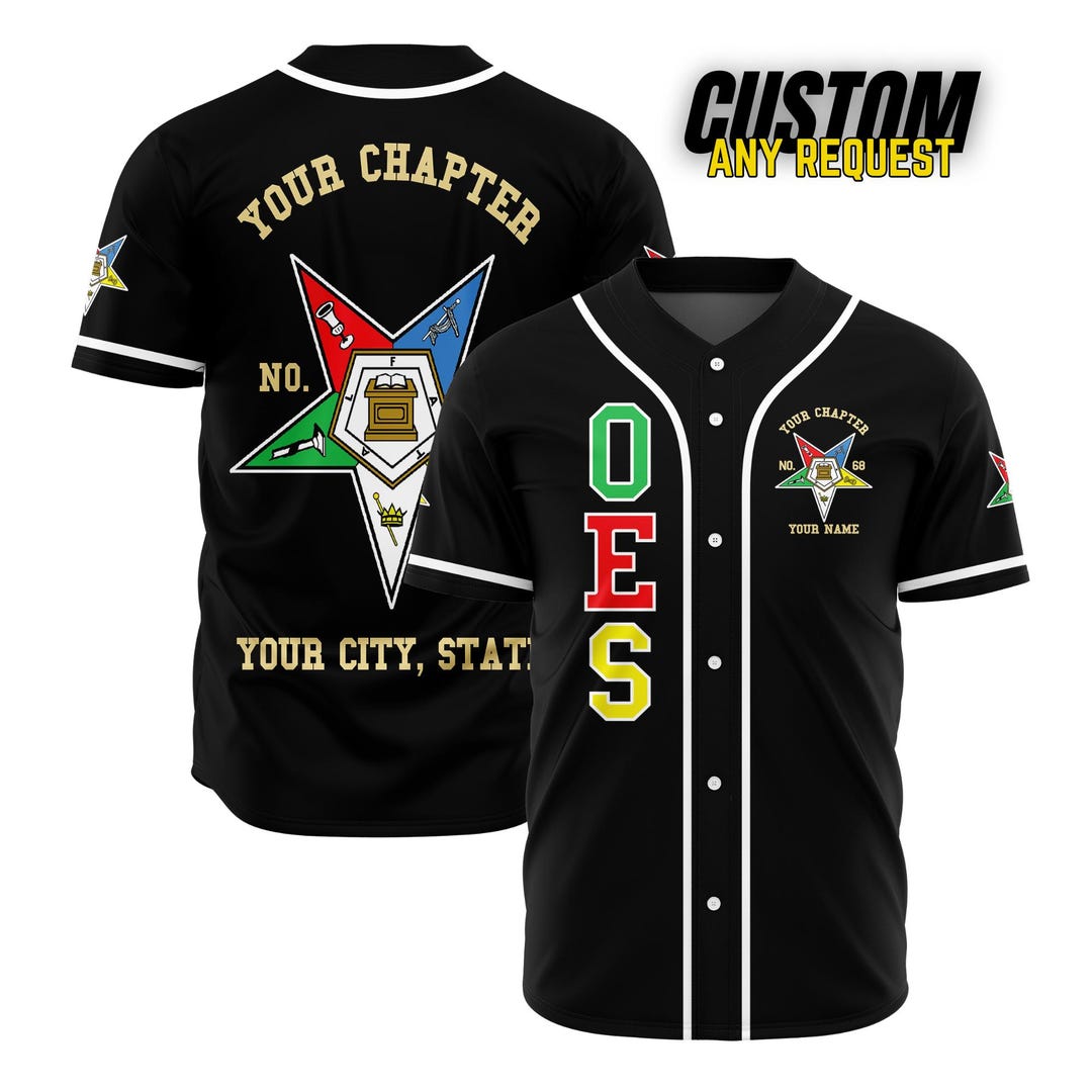 Customize Order of the Eastern Star OES Pentagon Down AF&AM Baseball ...