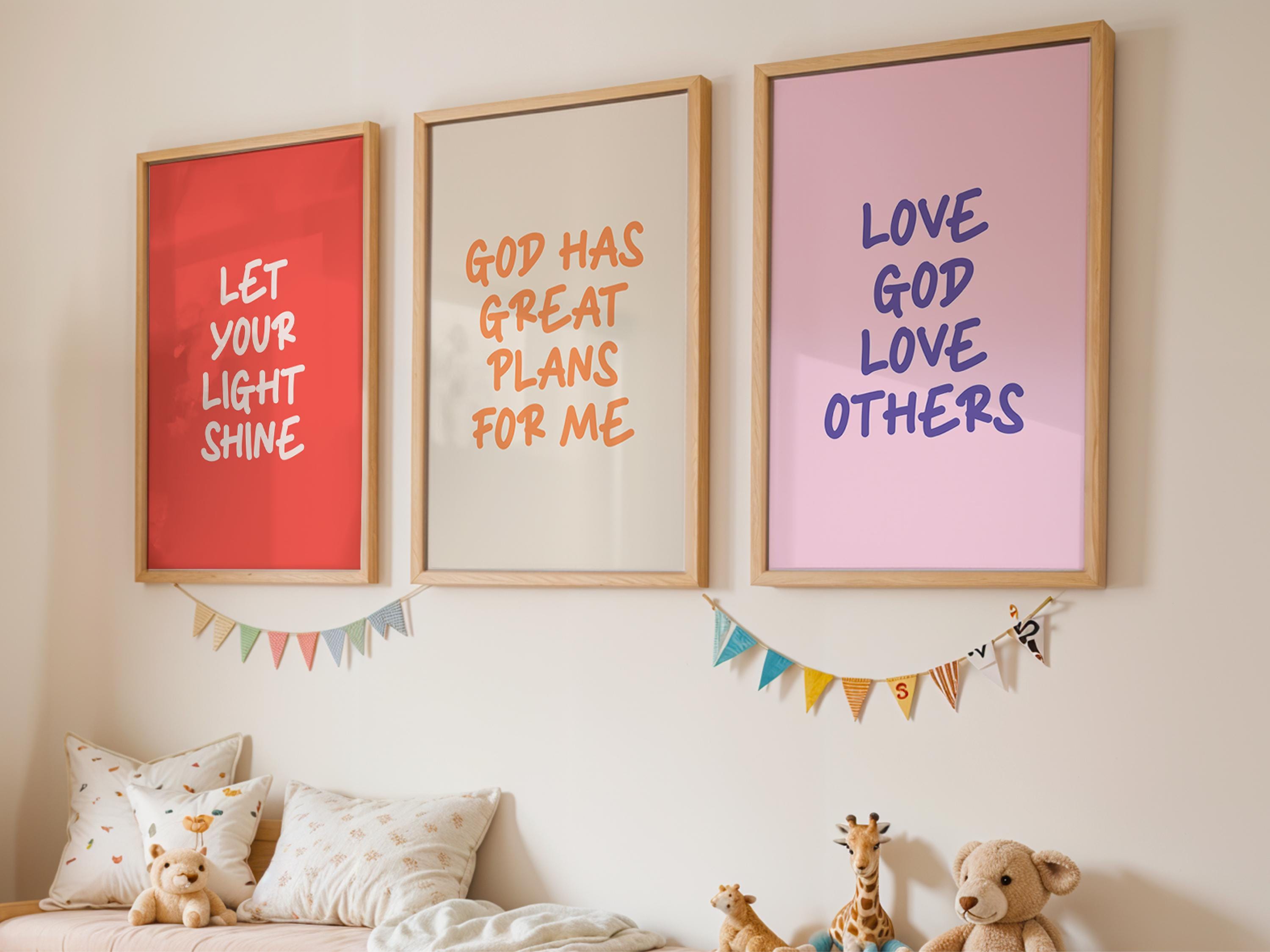 Kids Bible Verse Poster Bundle | Set of 6 Printable Bible Sayings ...