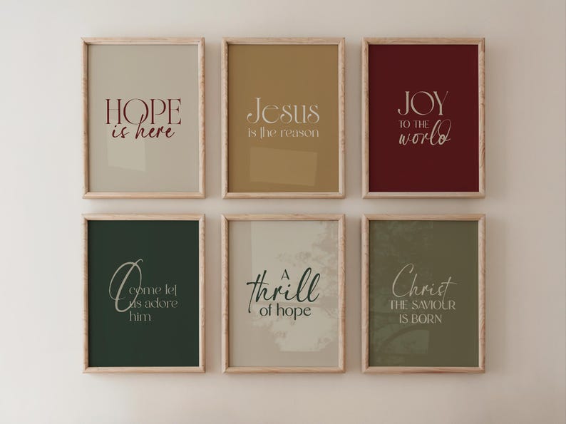 Christmas Scripture Wall Art Set | Christian Holiday Printables ...