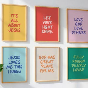Kids Bible Verse Prints: Christian Nursery & Classroom Decor (digital ...