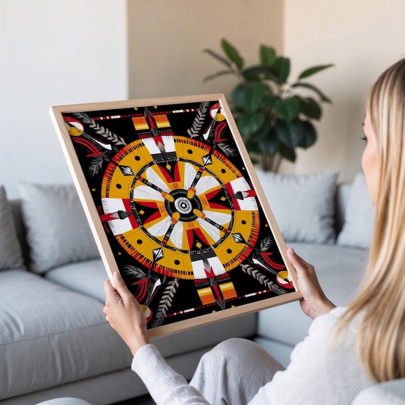 Lakota Medicine Wheel Art Print: Native American Spiritual Decor - Etsy
