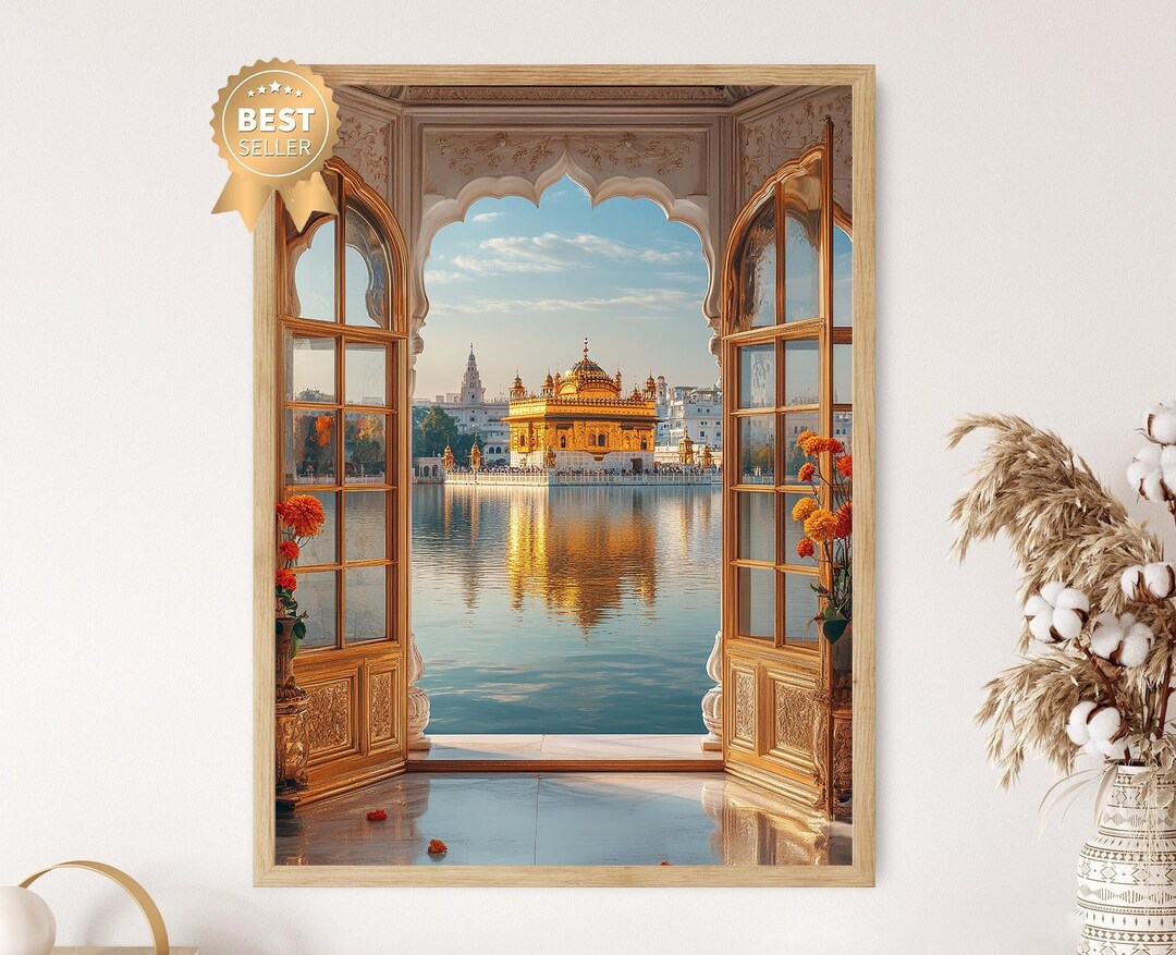 Amritsar, Punjab Art Print, Golden Temple and Marigold Windows - Etsy