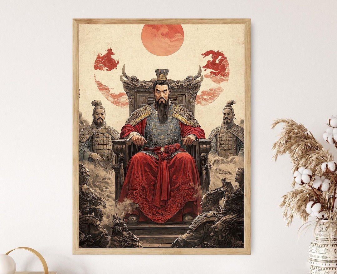 Emperor Qin Shi Huang Art Print, Ancient Ruler and Terracotta Warriors ...