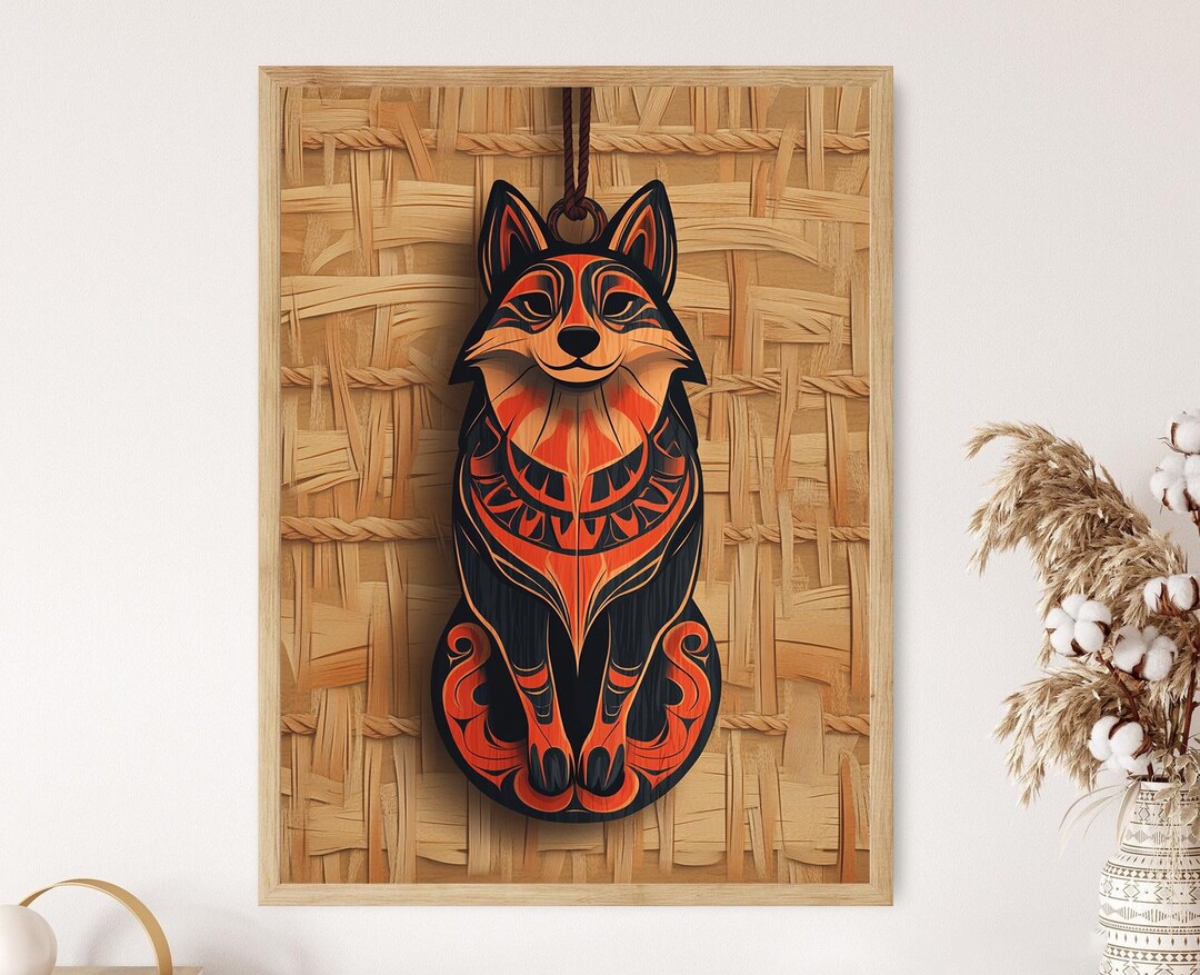 Haida Wolf Ornament Art Print, Traditional Indigenous Decor Poster - Etsy